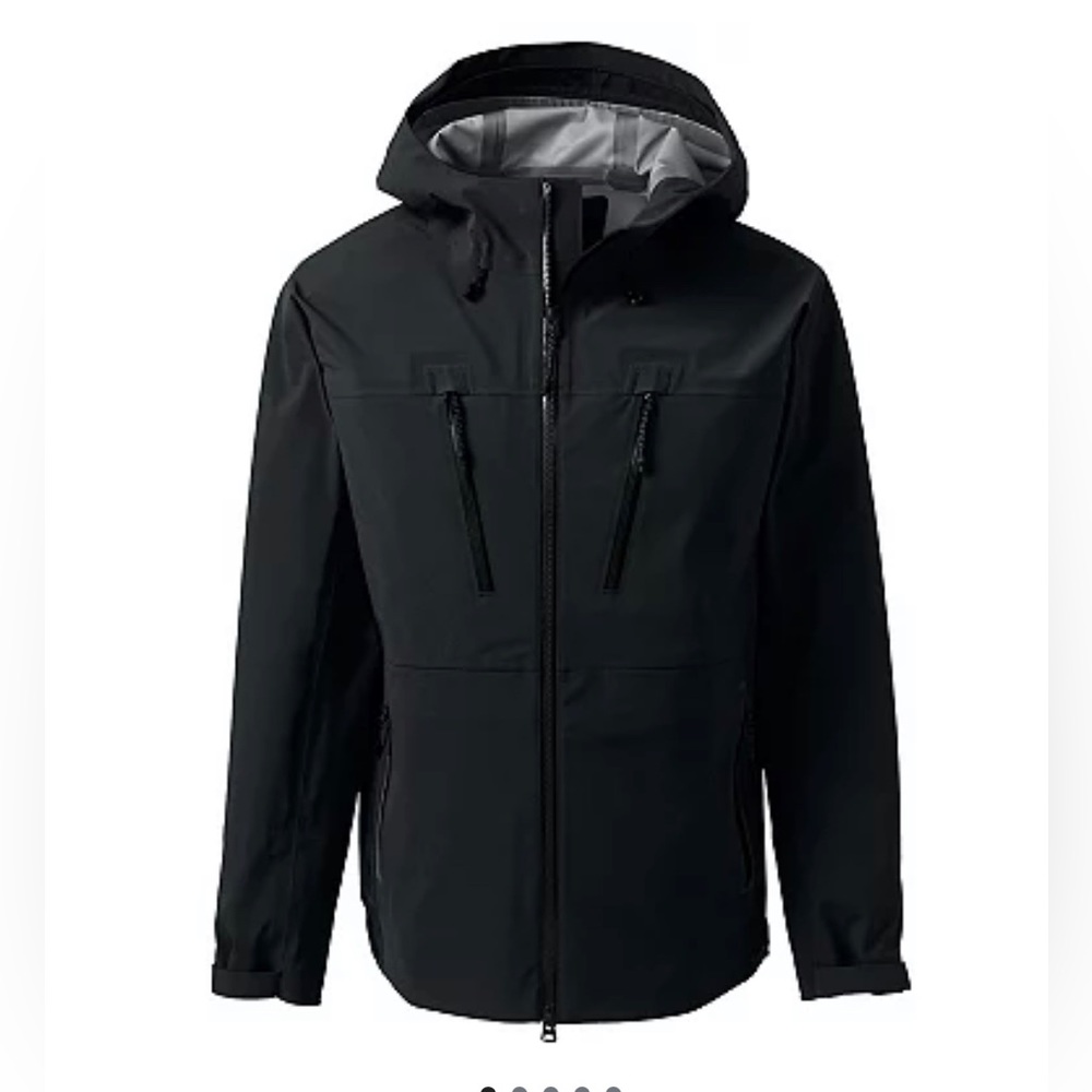 Lands' End Ultimate Waterproof Rain Jacket Black L - Gem